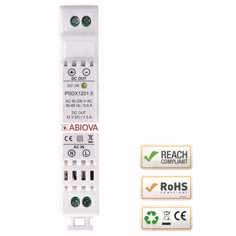 Petite alimentation montage Rail DIN 12v continue 1,5A