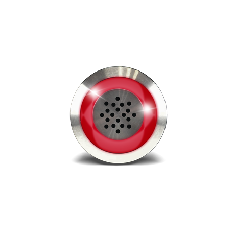 Buzzer 12VDC rouge lumineux en acier inoxydable - Biocard.fr